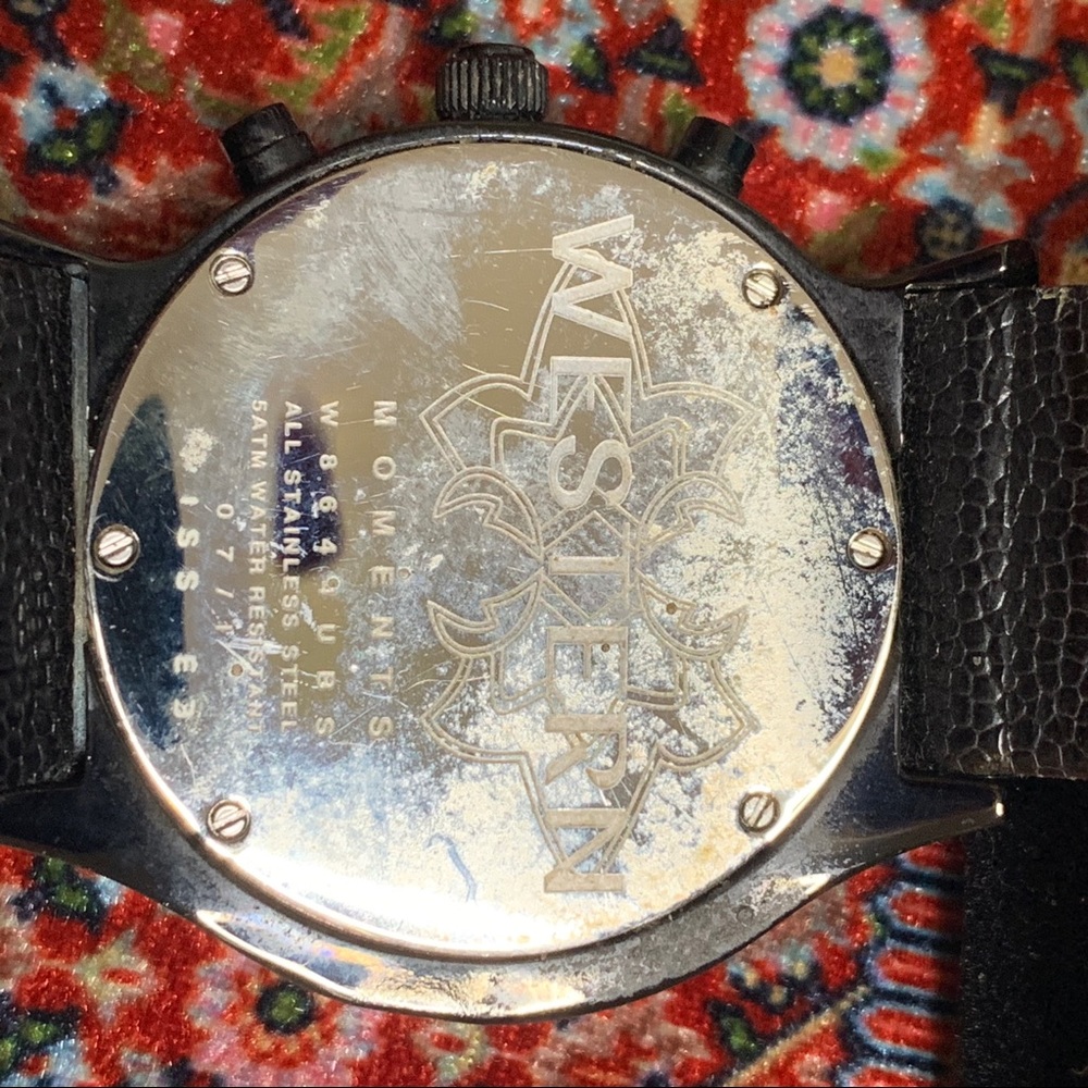 Vintage Western Watch In Stainless Steel & Crystal - Gem